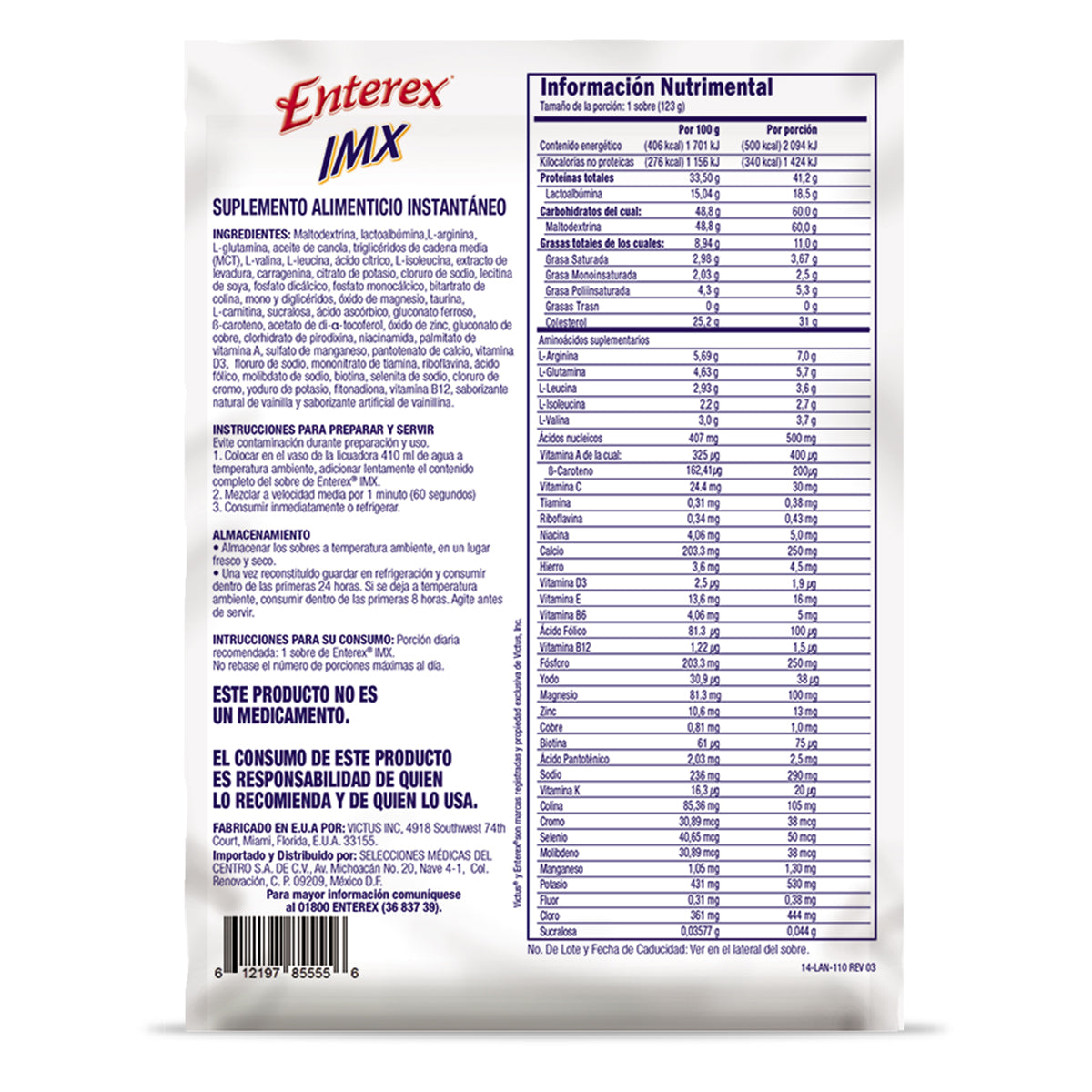 Enterex IMX caja de 24 sobres de 131g. Sabor Vainilla Latte – Enterex ...